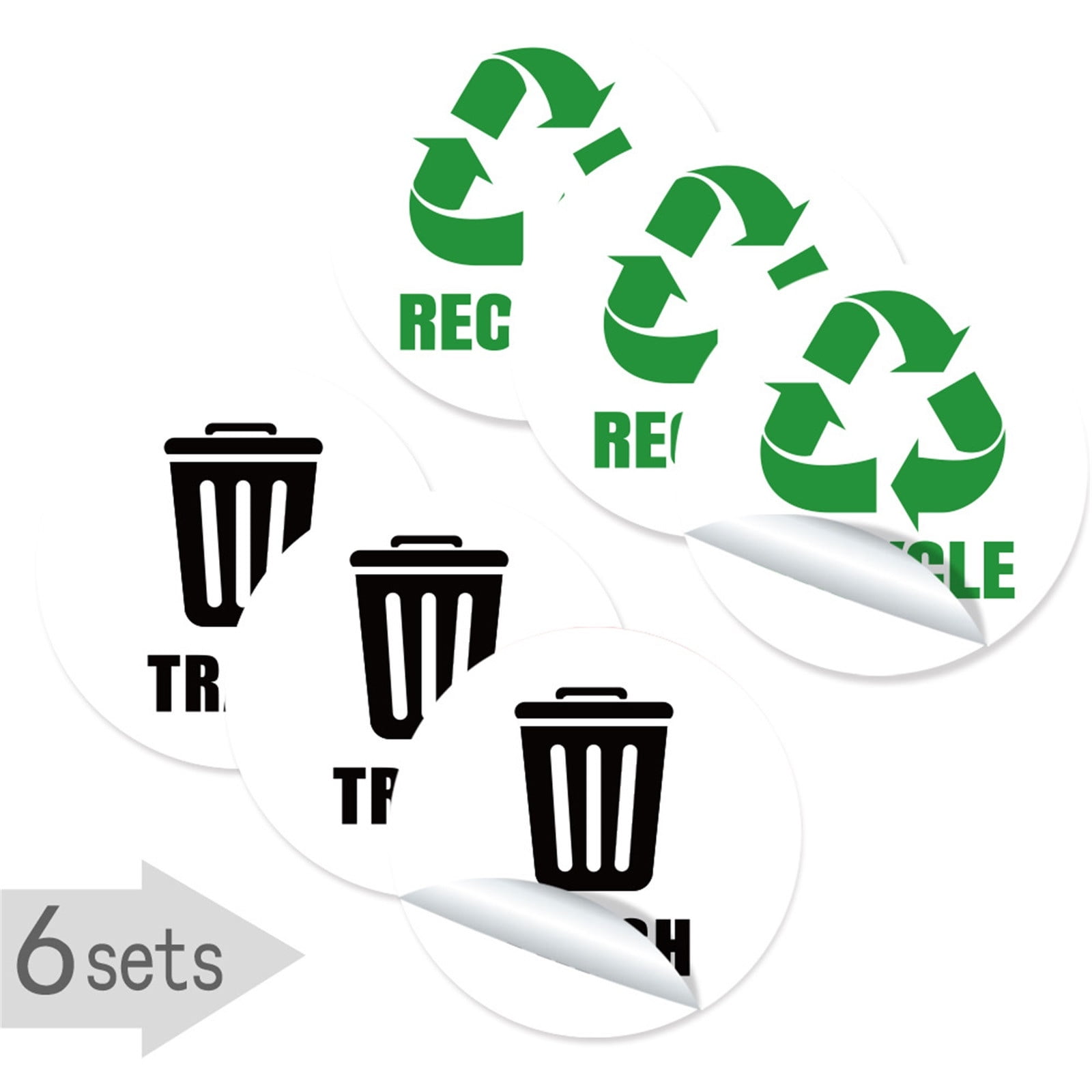 CMrtew Recyclable & Non-Recyclable Sticker Labels Waterproof Self ...