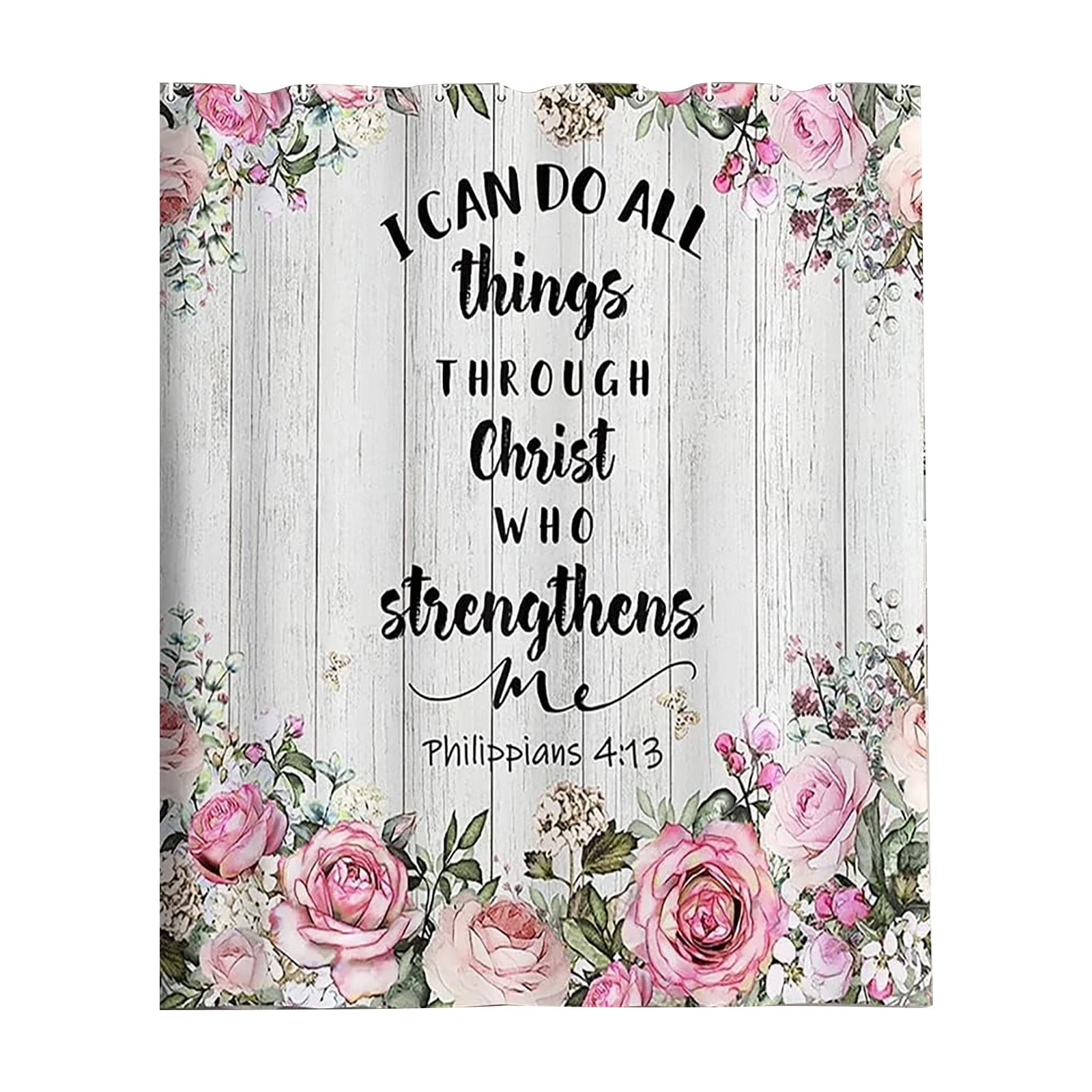 CMrtew ‌Rustic Wooden Shower Curtain Vintage Botanical Flower ...