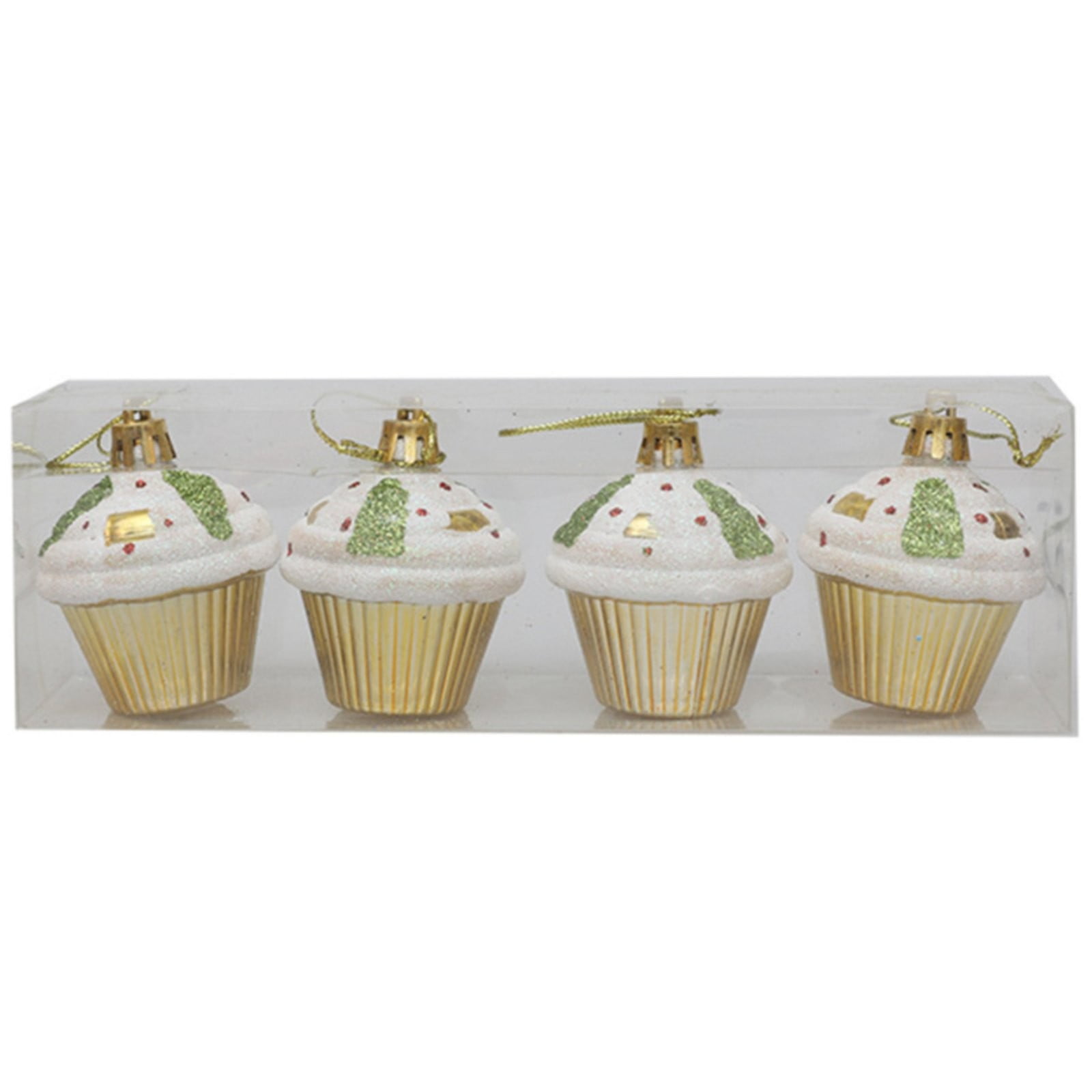 CMrtew Set of 4 Christmas Tree Cupcake Toppers Holiday Dessert ...