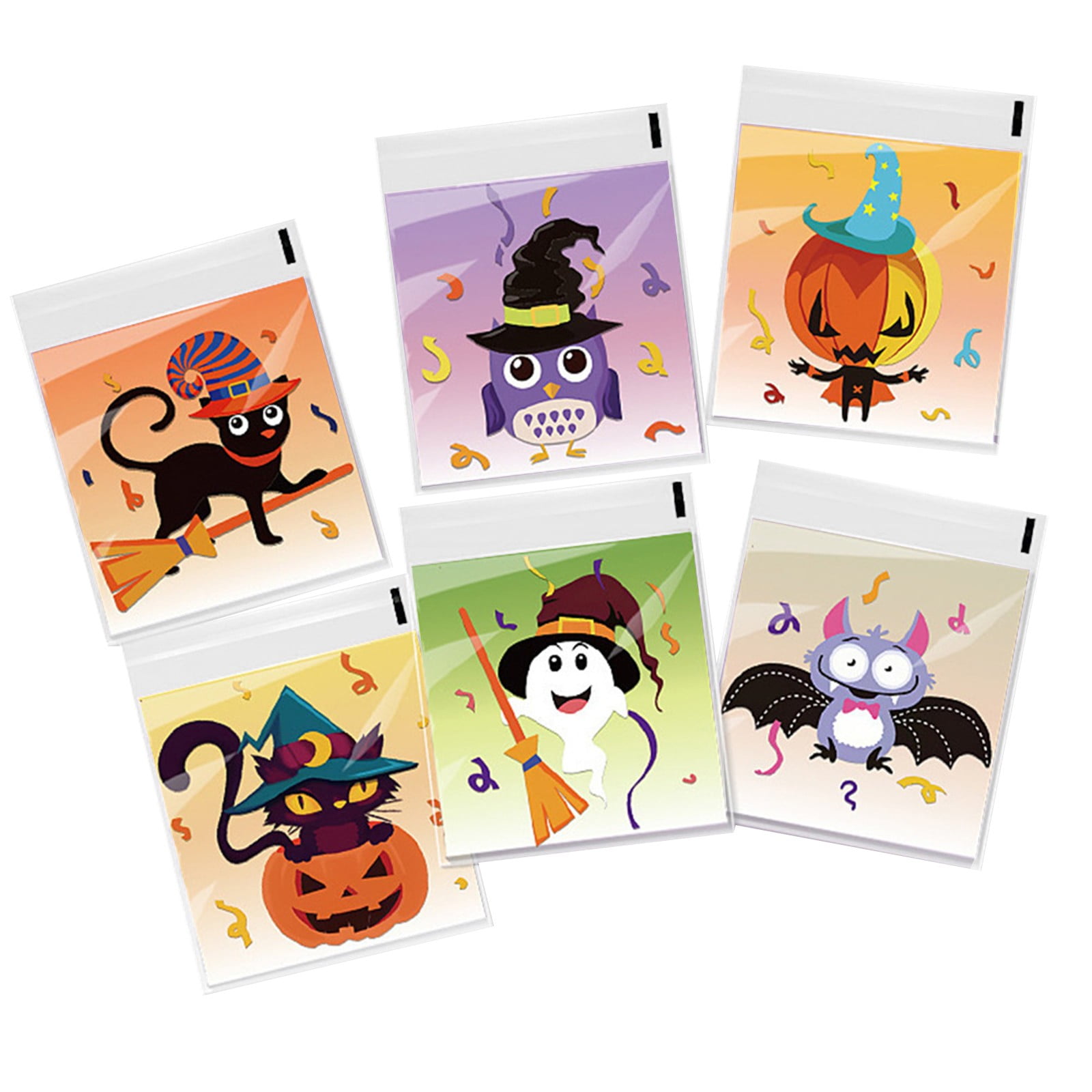 CMrtew Small Cellophane Candy Bags 100 Pcs Halloween Candy Bags ...