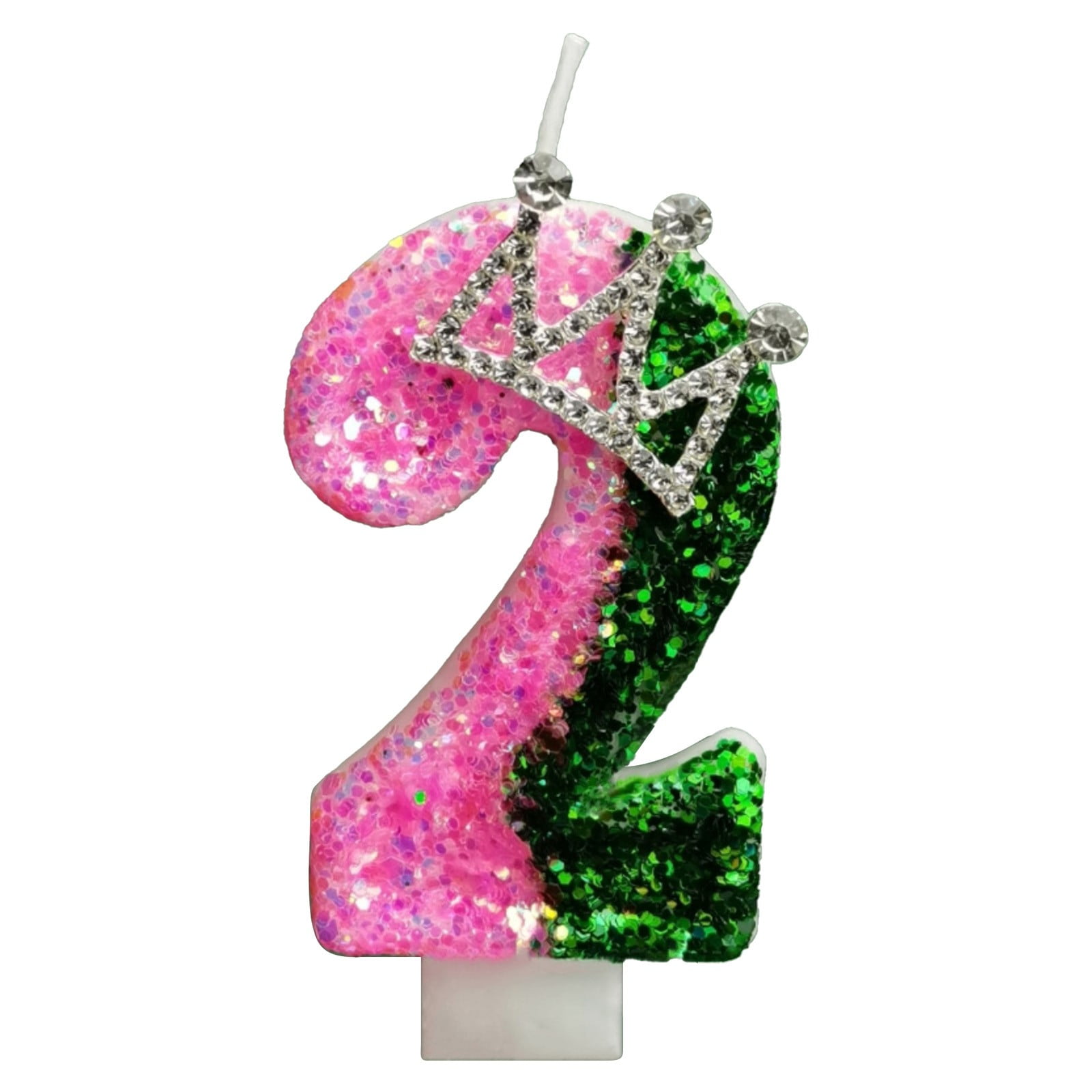 CMrtew Witch Birthday Candles Green Glitter Number Cake Topper Set for ...