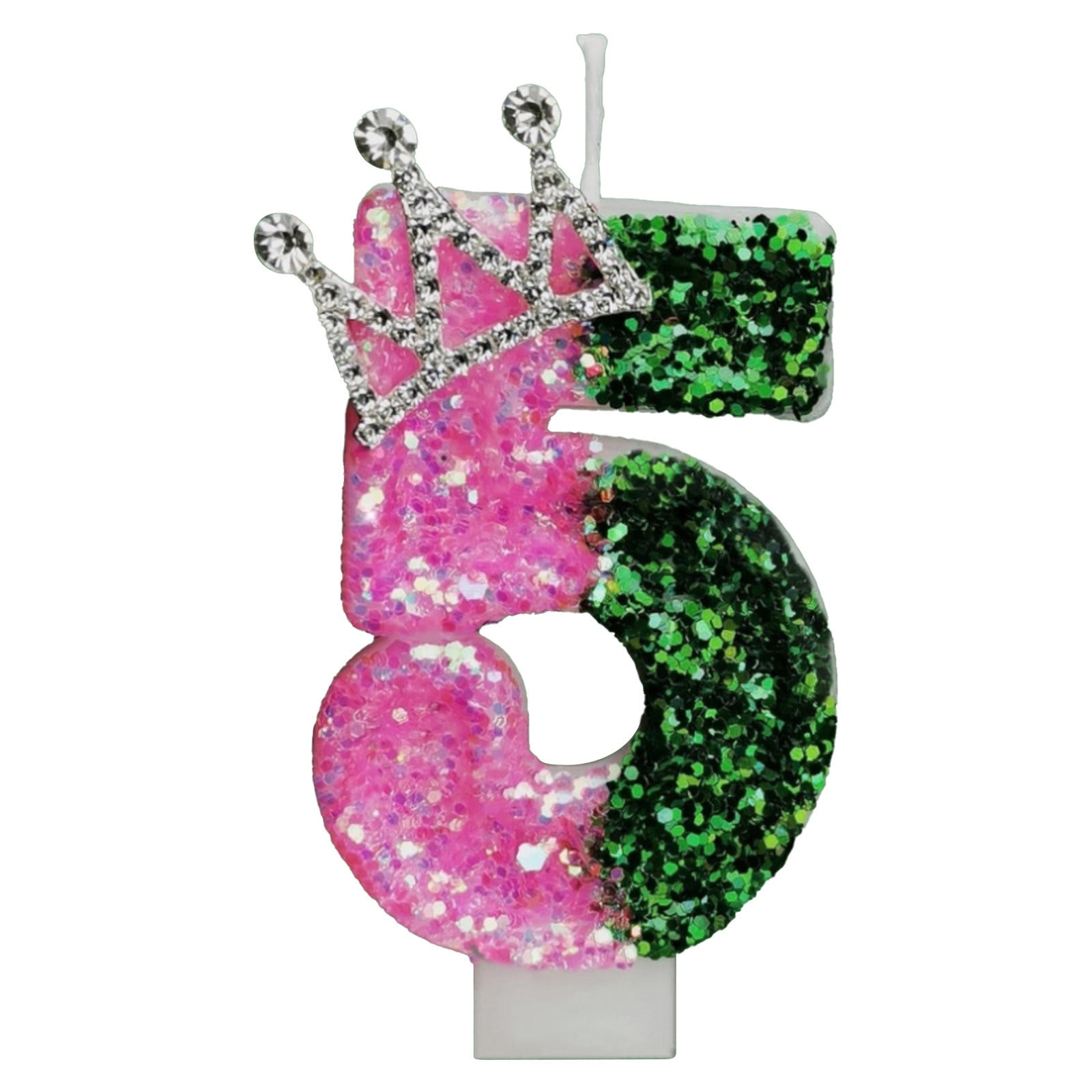 CMrtew Witch Birthday Candles Green Glitter Number Cake Topper Set for ...