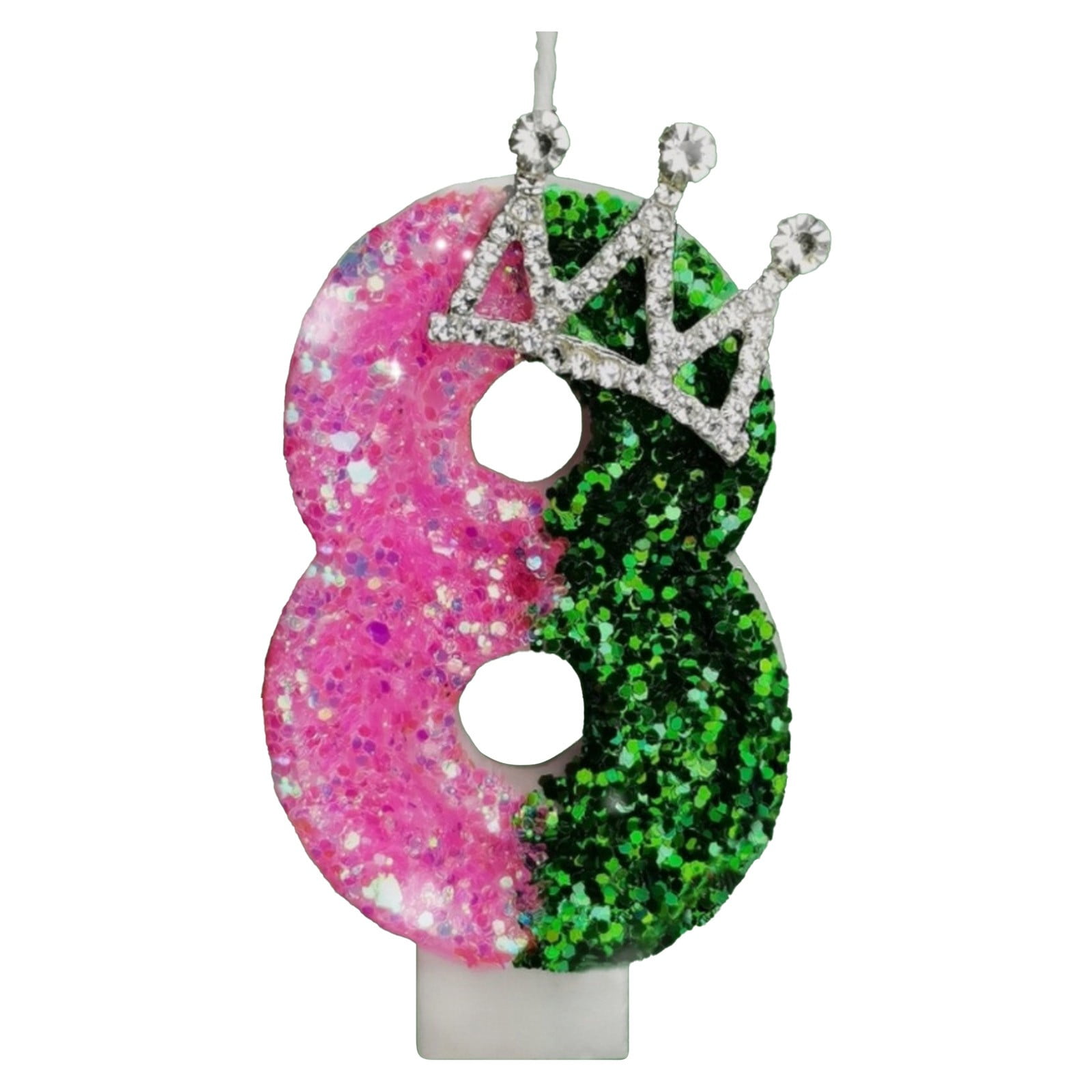 CMrtew Witch Birthday Candles Green Glitter Number Cake Topper Set for ...