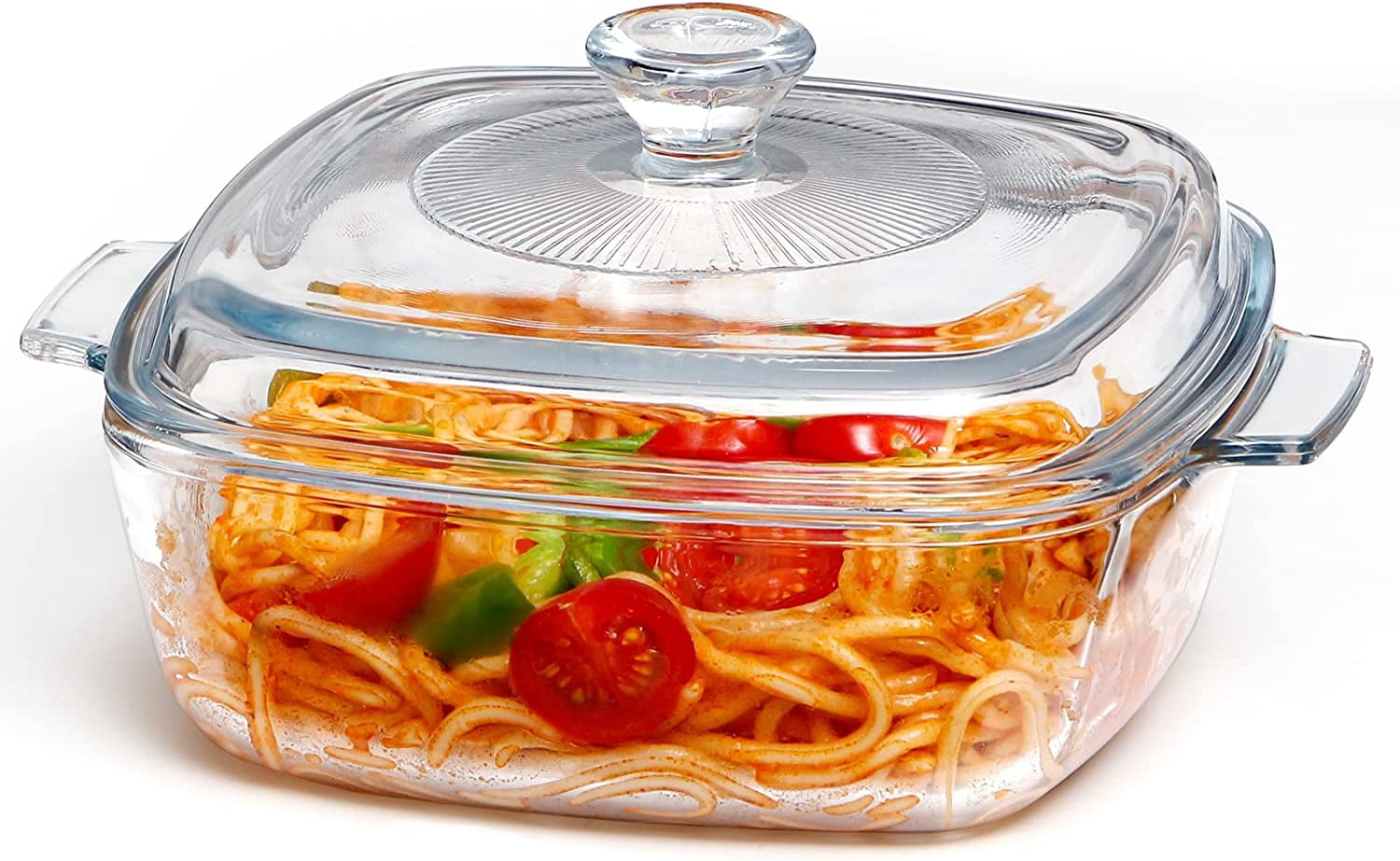 CN 0.8L Glass Casserole Dish with Lid Oven Safe Square Casserole Dish 5 ...