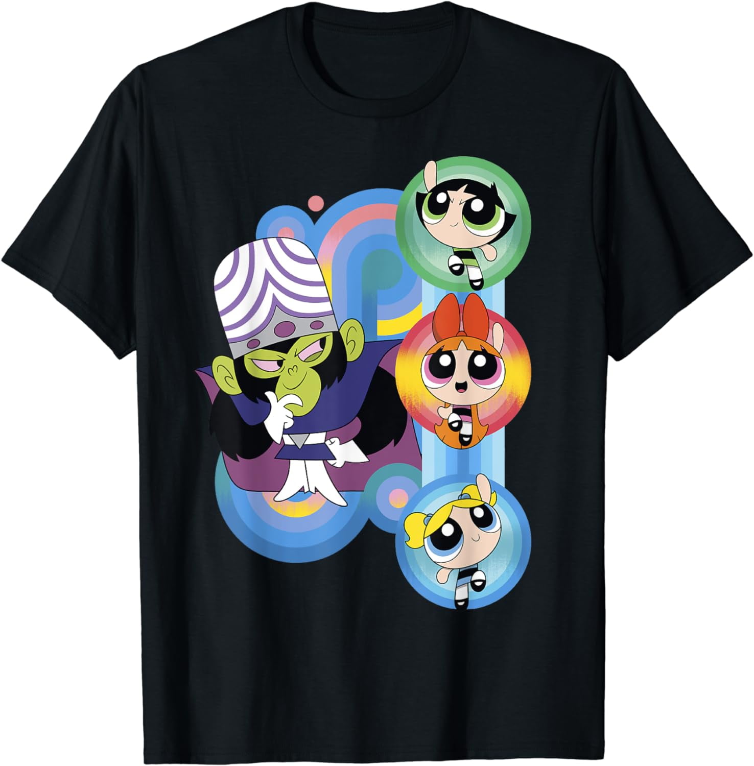 CN The Powerpuff Girls & Mojojojo Circles T-Shirt - Walmart.com