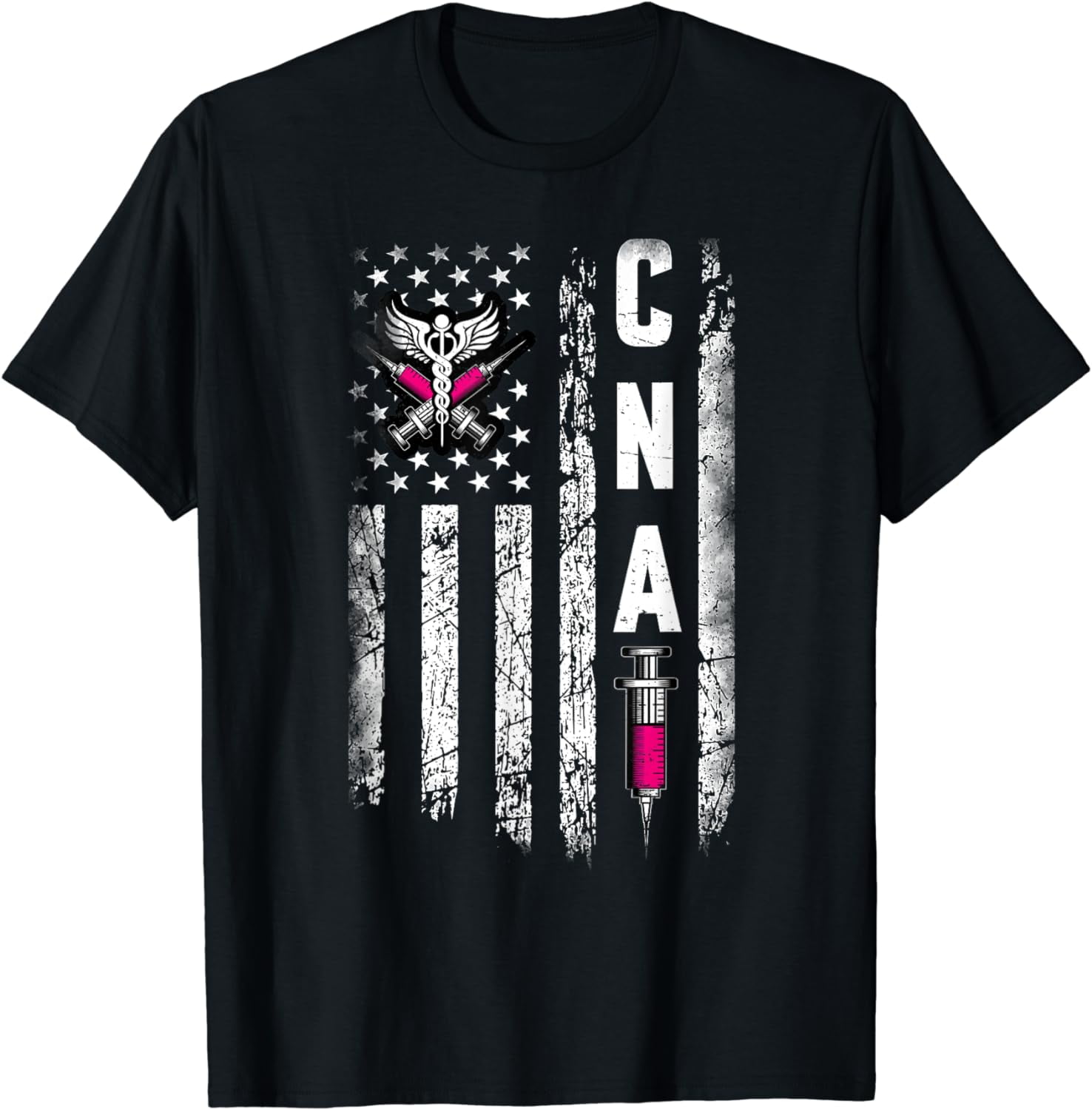 CNA - American Flag July 4th Certified Nurse Assistant T-Shirt ...