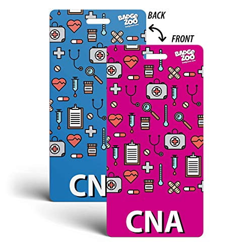 CNA Badge Buddy (20 pack) - Pink/Blue - Vertical Badge Id Card for ...