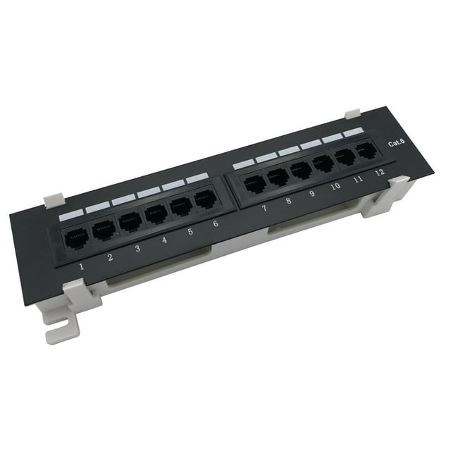 CNAweb 12 Port Vertical Cat6 110 RJ45 Network Patch Panel 568A 568B ...