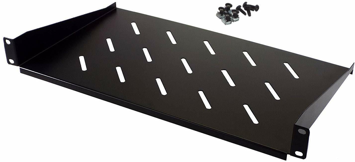 CNAweb 1U Vented Rack Shelf - 10" Deep Steel Mount Shelf for Server ...