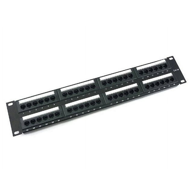 CNAweb 48 Port Cat5e 2U Rackmount 110 RJ45 Network Patch Panel 568A ...