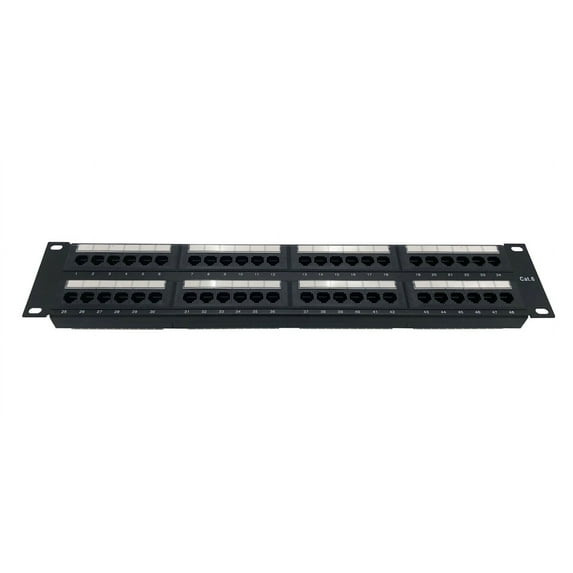 CNAweb 48 Port Cat6 2U Rackmount 110 RJ45 Network Patch Panel 568A 568B ...