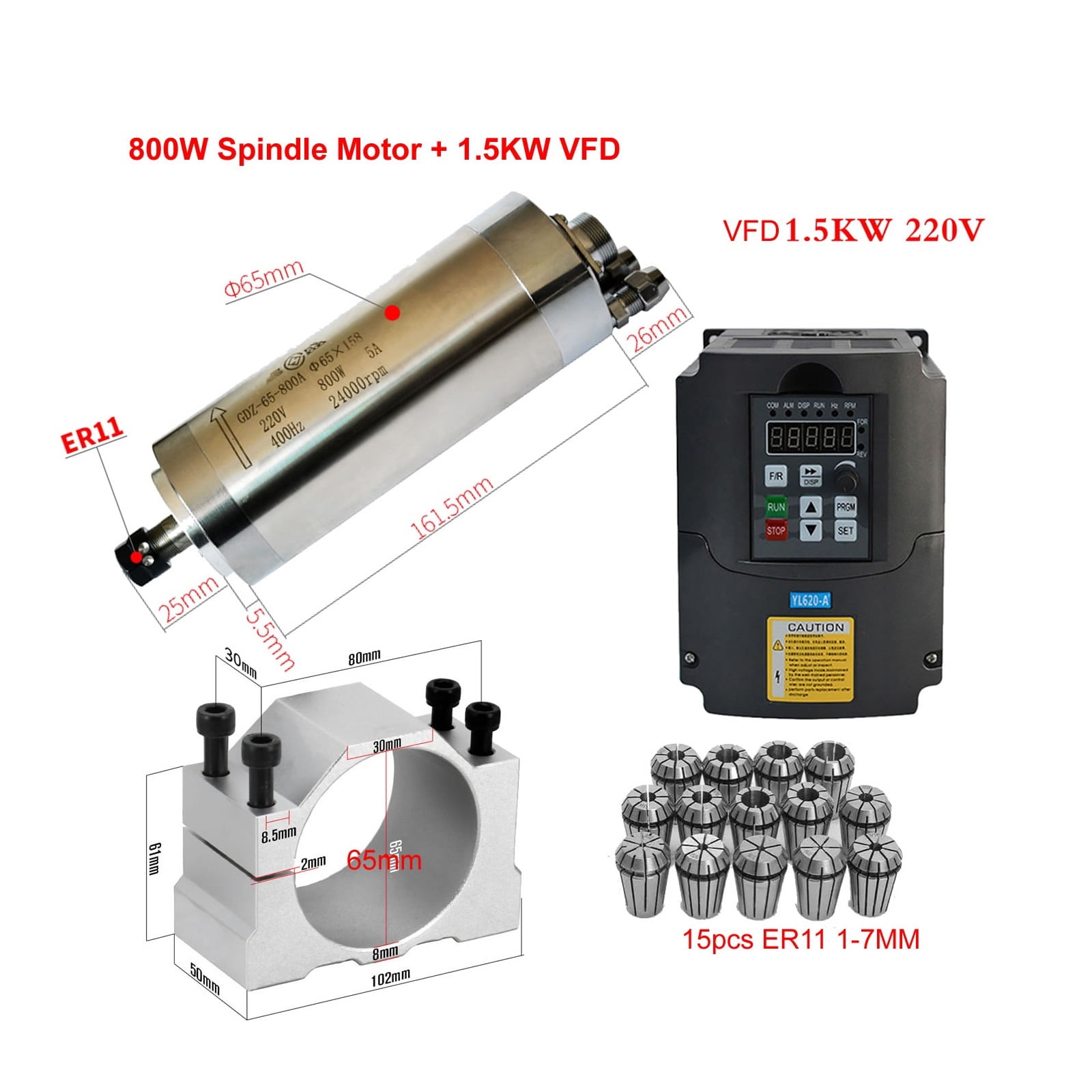 CNC 2.2KW 1.5KW Frequency Converter VFD Variable Frequency Driver ...