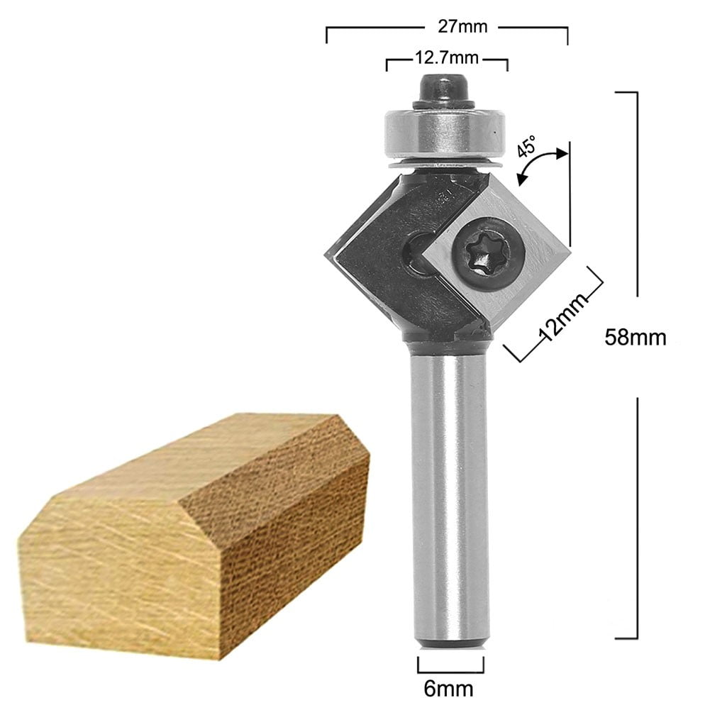 CNC 2 Blades Router Bit Round or Bevel Corner Insert Woodworking ...