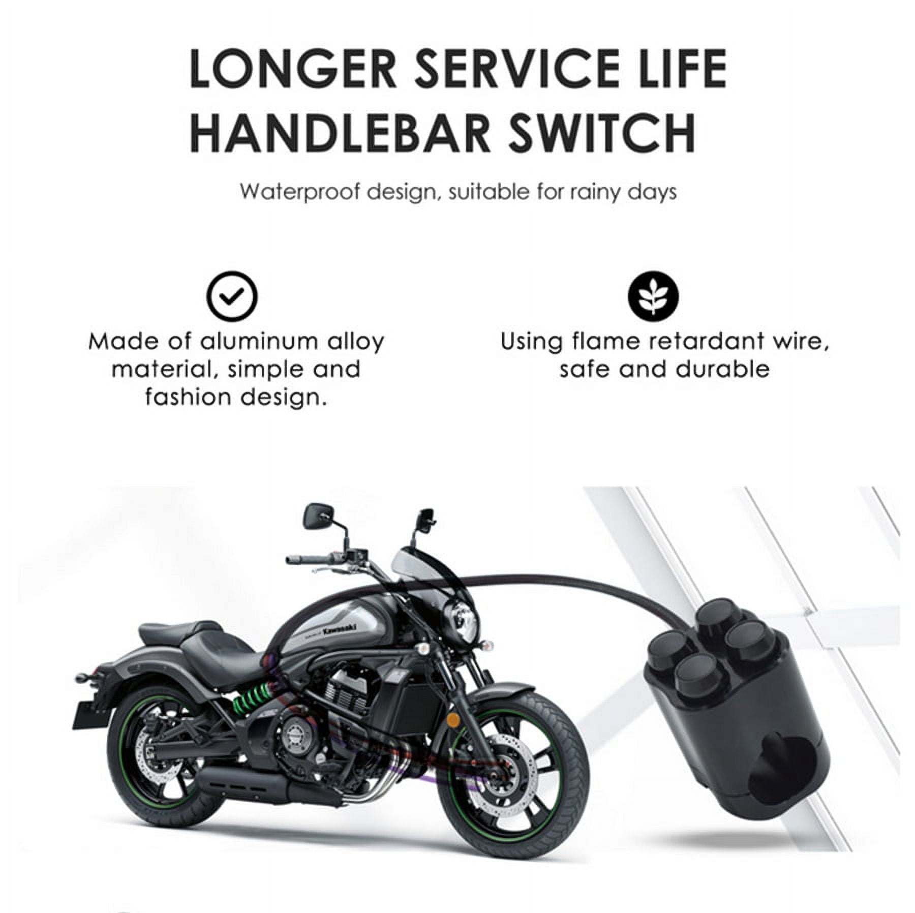 CNC 28mm Motorcycle Switch Handlebar 4 Optional Button Control w/ Wire ...