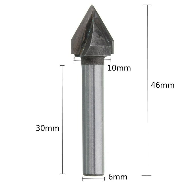 CNC 60° 60 Degree Router Engraving WoodWorking V Groove Bit 6x10mm ...