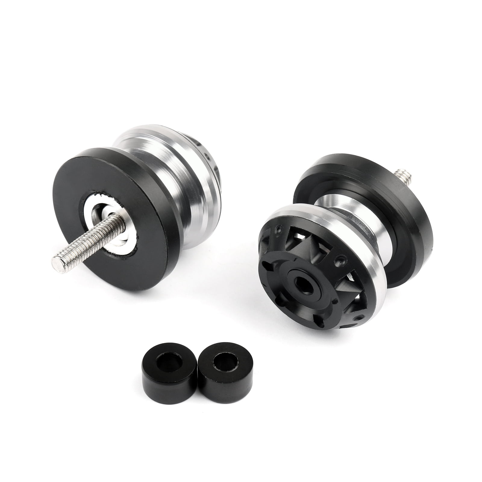 CNC 6mm Swingarm Sliders Silver For Yamaha YZF R1 R6 R6S FZ6 FZ8 XJR ...