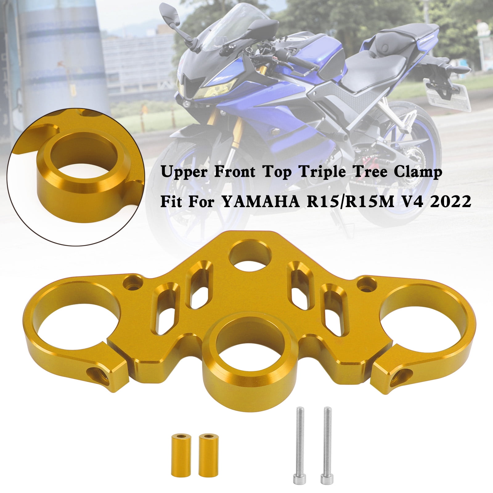 CNC Aluminum Upper Front Top Triple Tree Clamp For YAMAHA R15 V4 R15M ...