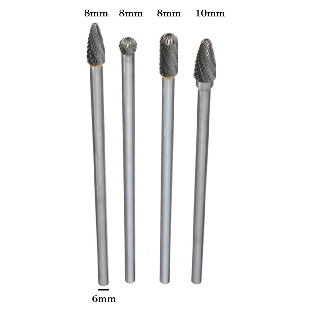 CNC Engraving Tools 4pc Rotary Burr Set with a Long Shank (150mm) and ...