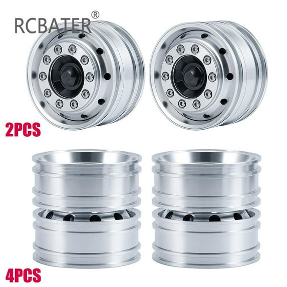 CNC Front & Rear Wheel Rim Hub Set for RC 1/14 Tamiya Tractor Truck ...