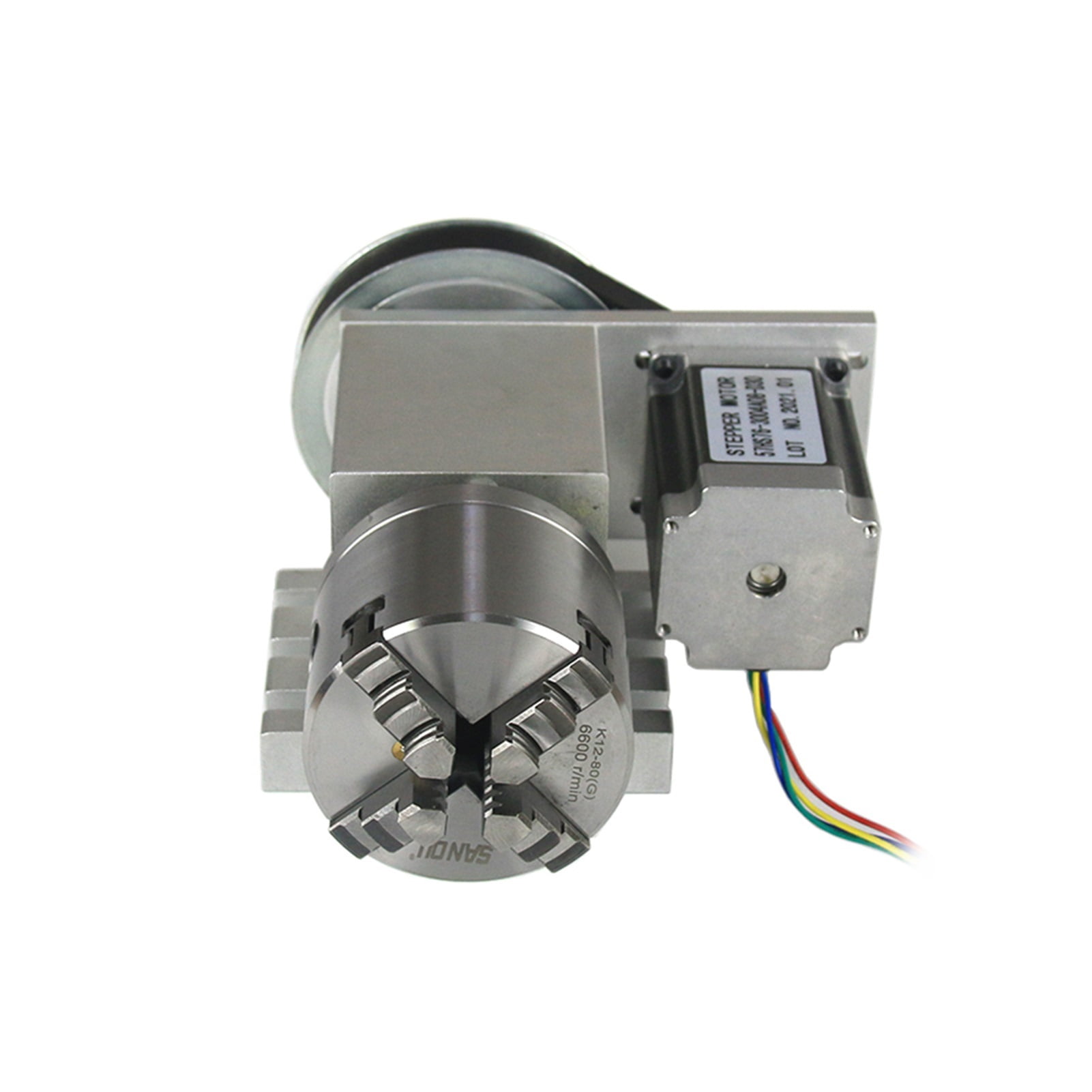 CNC MT2 Tailstock Telescopic Stroke 45MM 4th A Axis Rotary Axis 3 4-jaw ...