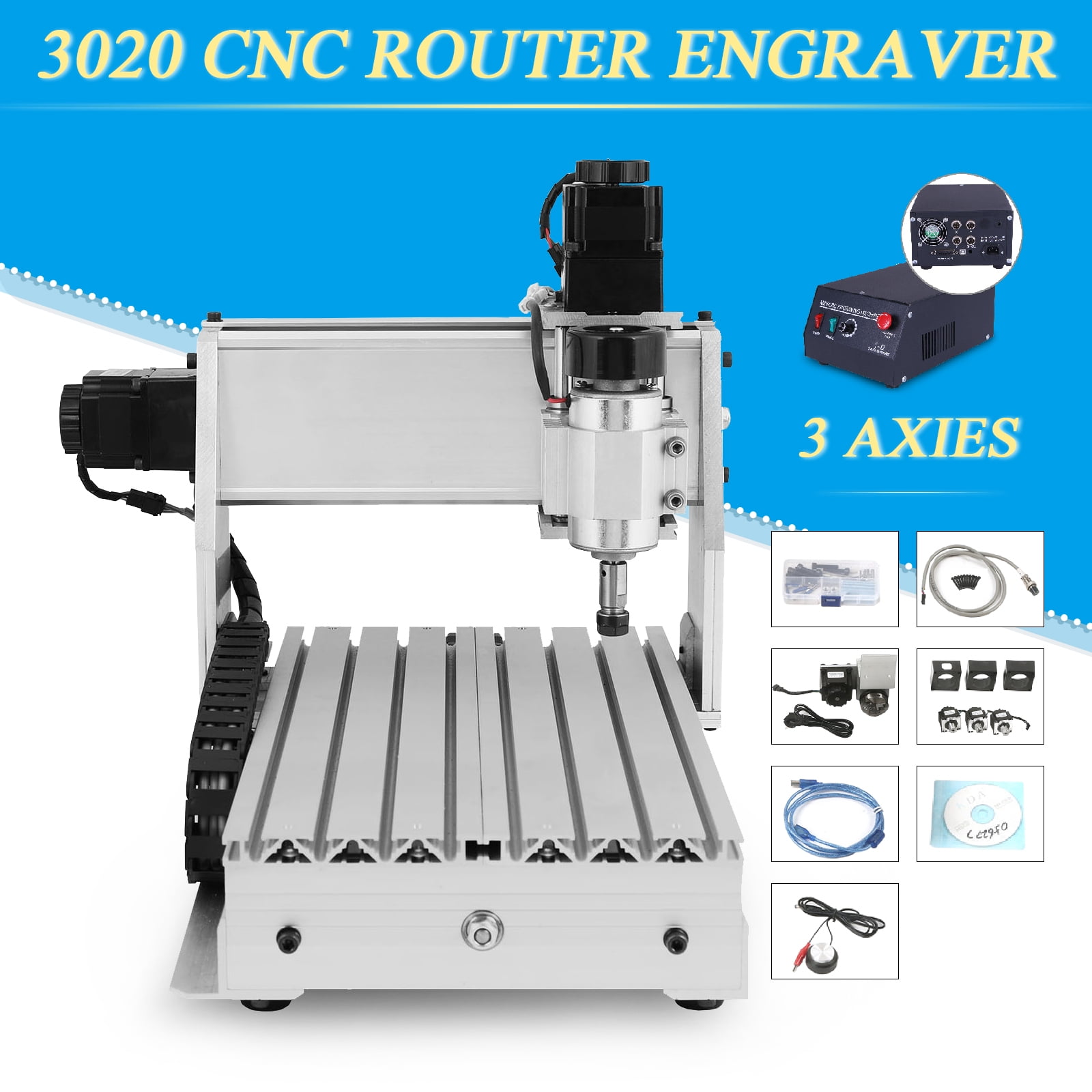 CNC Machine 3 Axis CNC Router 3020T CNC Router Engraver Machine 200W ...