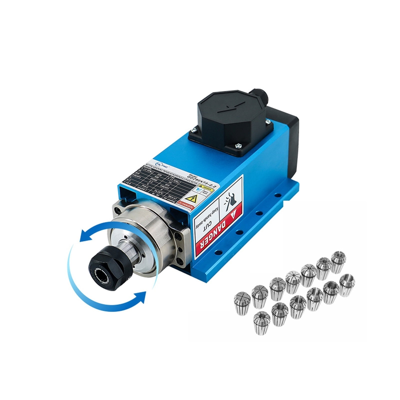 CNC Machine Tool Spindle 2200w 2.2kw 24000RPM 400hz ER20 Air Cooling ...