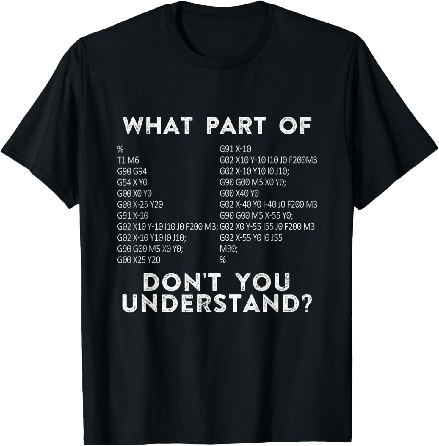CNC Machinist G Code What Part Of Don't You Understand? T-ShirtMen's ...