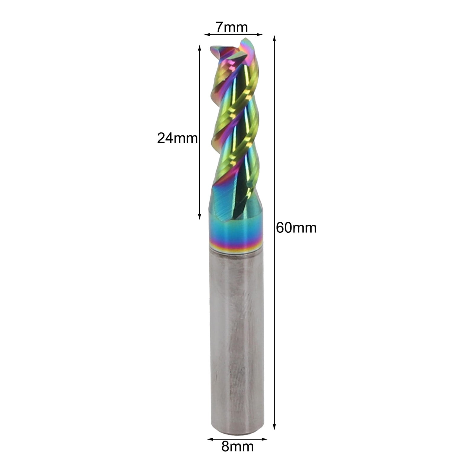 CNC Milling Cutter 3 Flute End Mill CNC Use Finishing Grooving Roughing ...