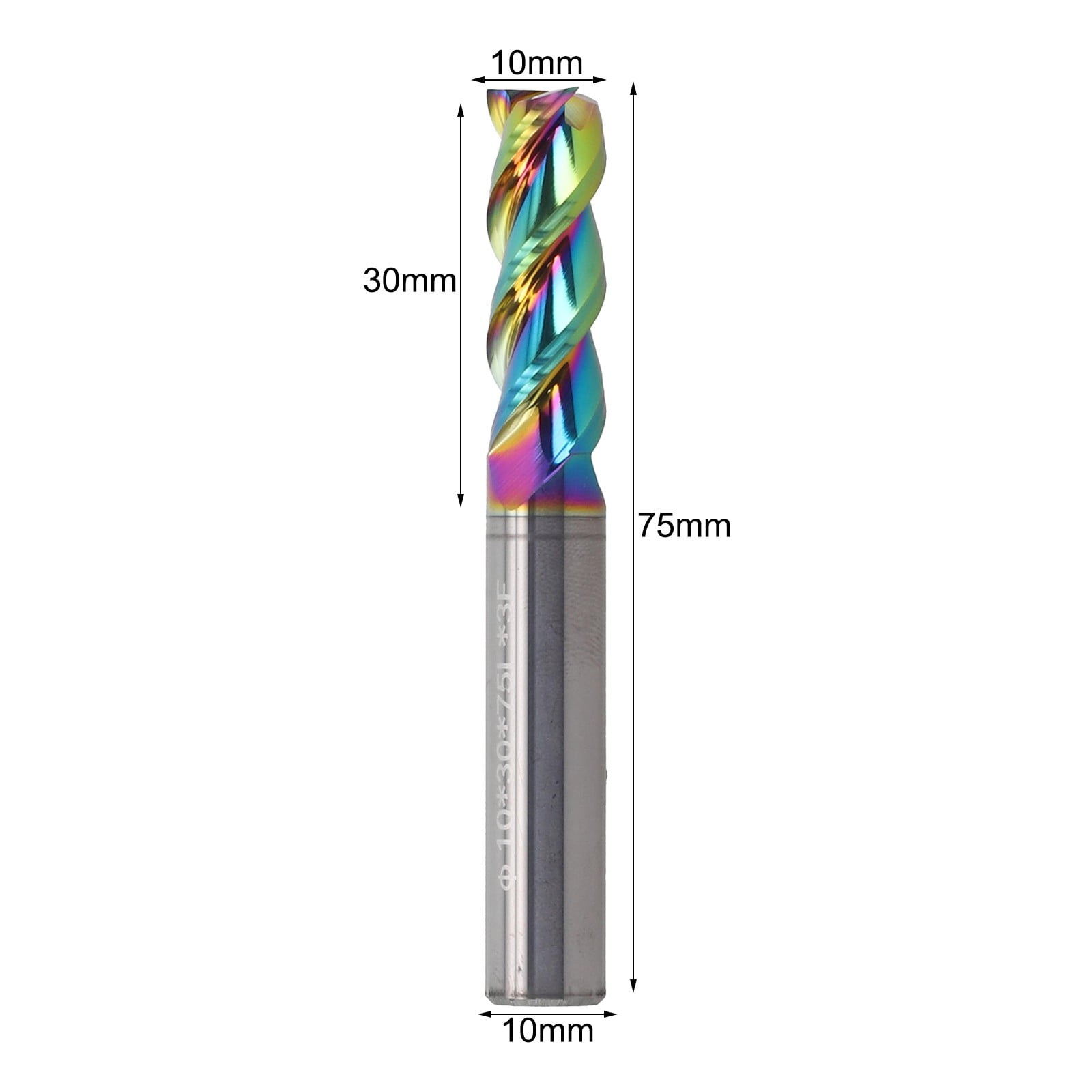 CNC Milling Cutter 3 Flute End Mill CNC Use Finishing Grooving Roughing ...