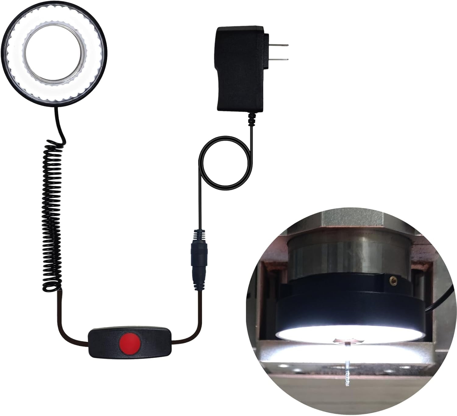 CNC Milling Machine Spindle Ring Light, 55mm Magnetic Brightness ...