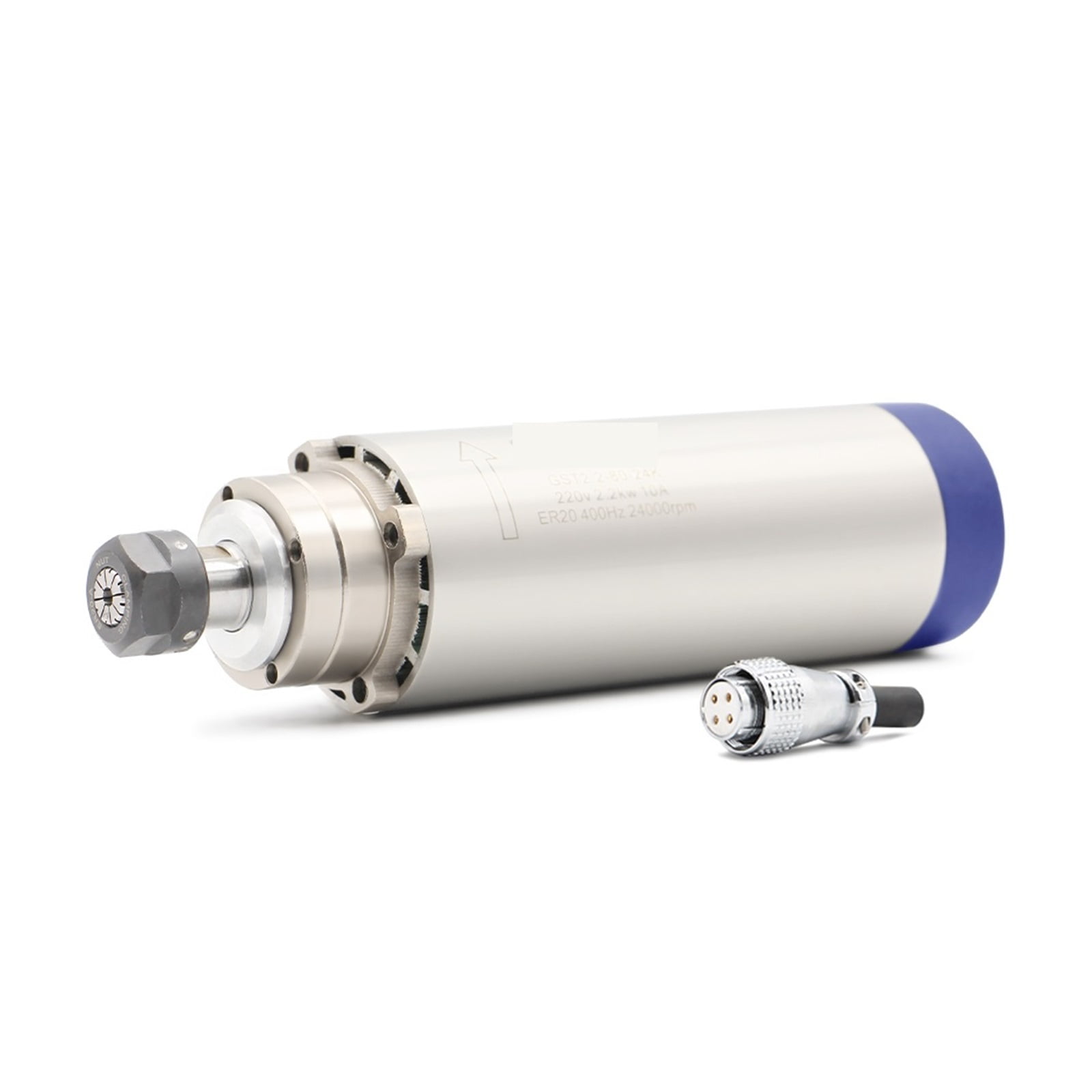 CNC Milling Spindle Motor 2.2 Kw ER20 Air Cooling Spindle Motor 2.2kw Air Cooled 80x224mm 4 ...