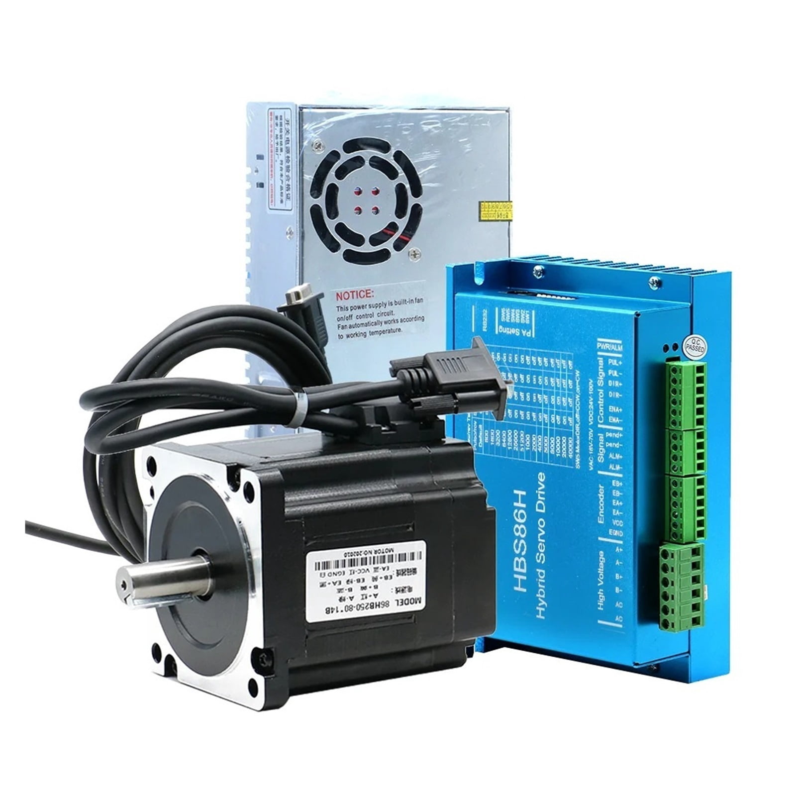 CNC Nema34 86mm 4.5N 8.5N 12N Closed Loop Stepper motor Kit + 400W 60V ...