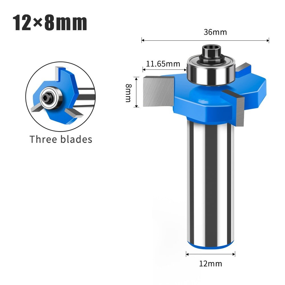 CNC Router Bit 12mm Shank T Slot Cutter with Bearing for Wood Projects ...