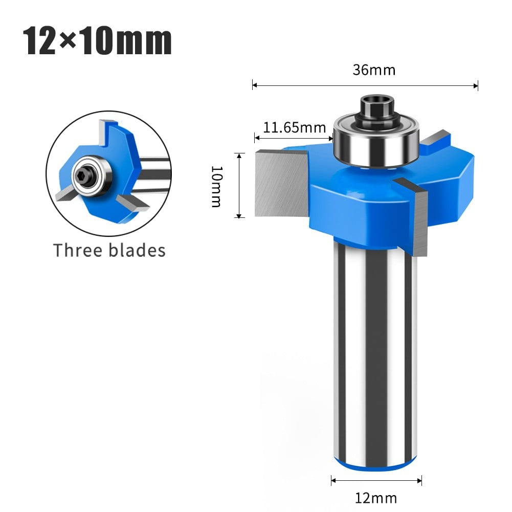 CNC Router Bit 12mm Shank T Slot Cutter with Bearing for Wood Projects ...