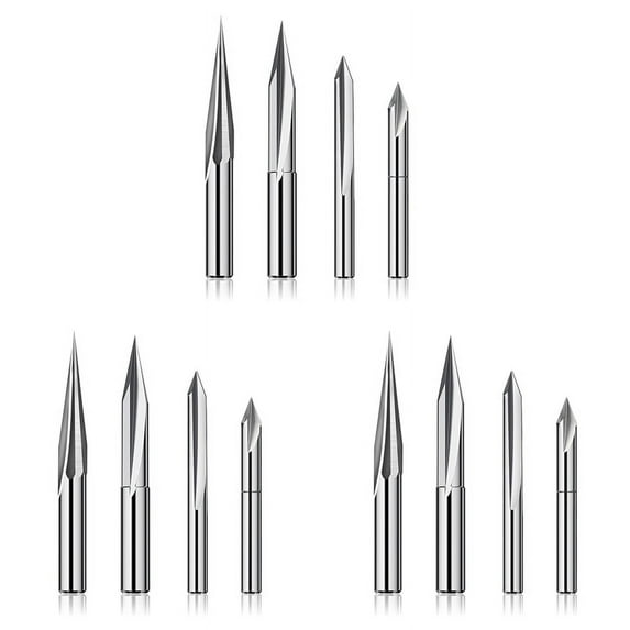 CNC Router Bits Set 1/4 Shank, Engraving Wood Carving Router Bit 6mm ...