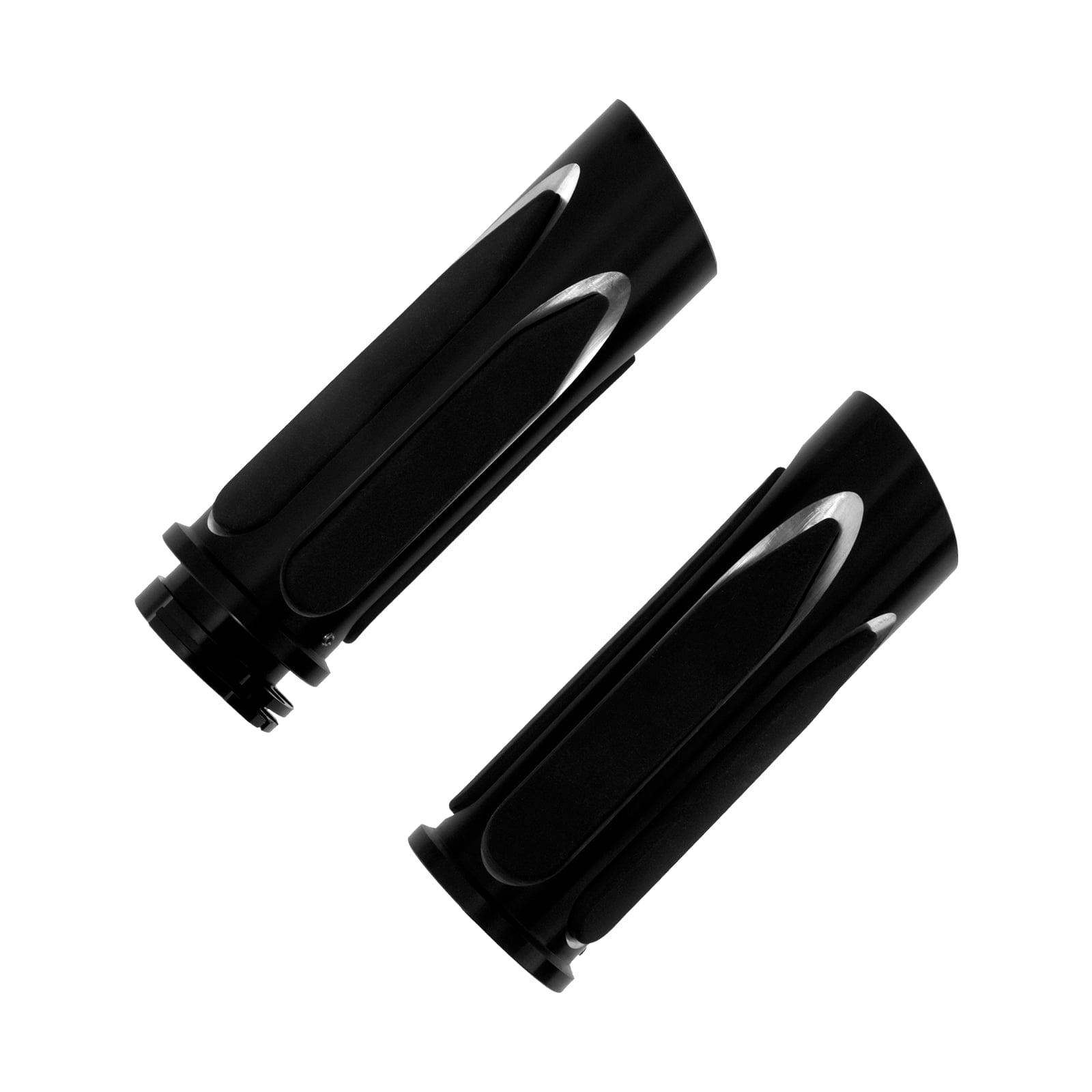CNC Rubber 1" Motorcycle Handlebar Hand Grips For Harley Softail Dyna ...
