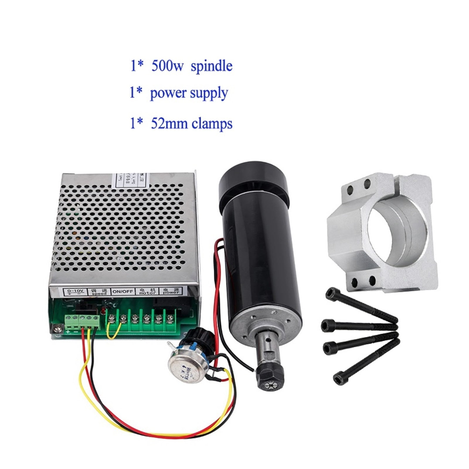CNC Spindle Motor 0.5kw Air Cooled Spindel ER11 Chuck 500W + 52mm Clamp ...