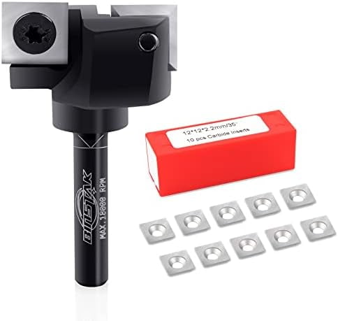 CNC Spoilboard Surfacing Router Bit, 1/4" Shank 1-1/4" Cutting Diameter ...