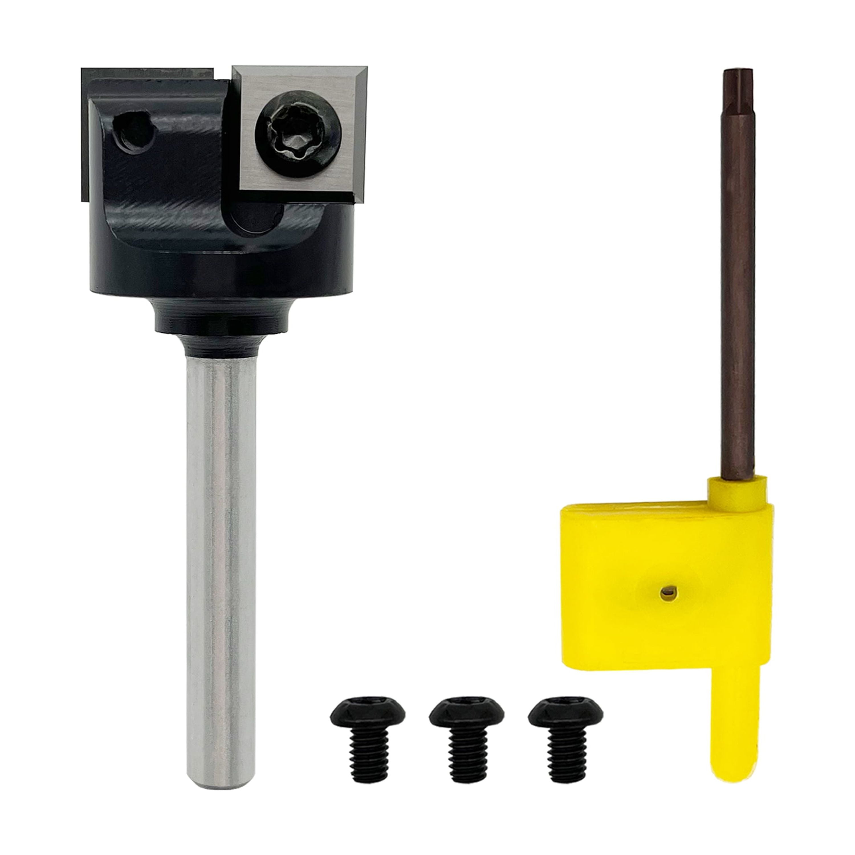 CNC Spoilboard Surfacing Router Bit,2 Wing 1 inch Cutting Diameter, 1/4 ...