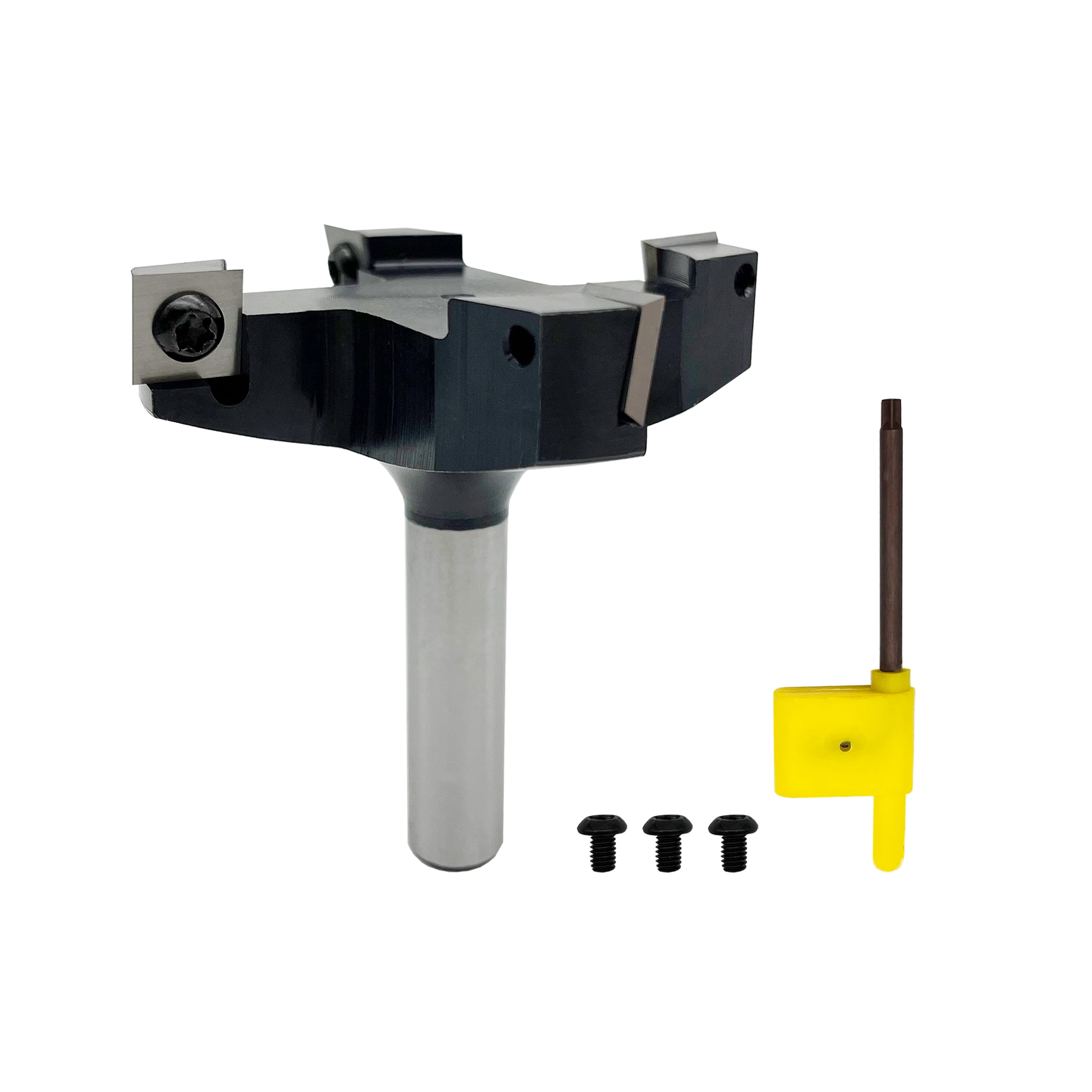 CNC Spoilboard Surfacing Router Bit,4 Wing 3 inch Cutting Diameter, 1/2 ...