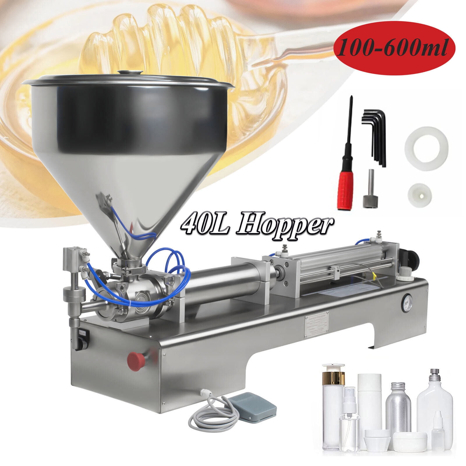 CNCEST 100-1000ml Horizontal Pneumatic Paste Filling Machine Liquid ...