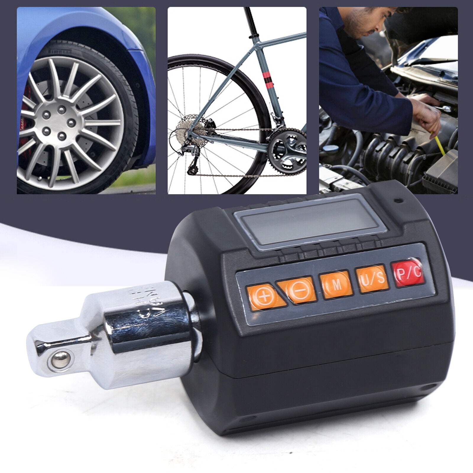 CNCEST 13.5-135Nm Torque Wrench Adjustable Digital Torque Meter Adapter ...