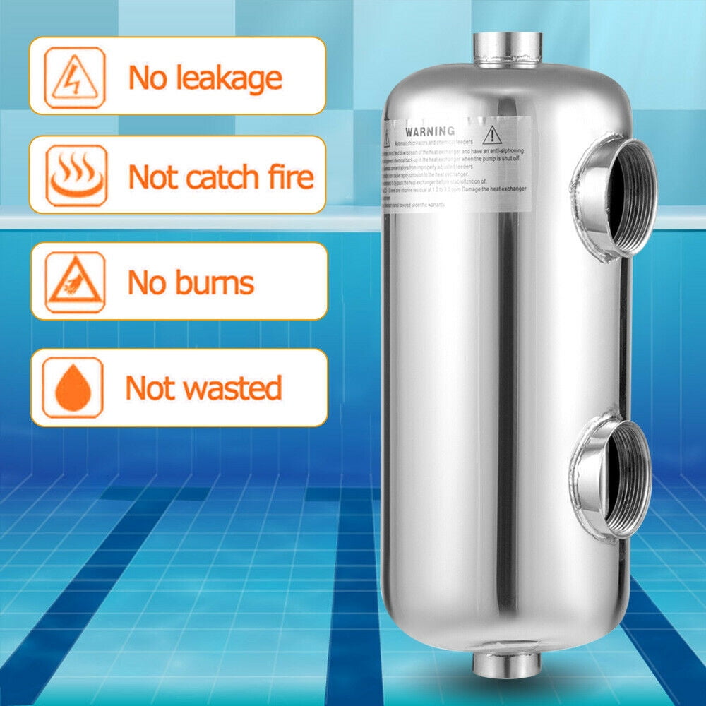 CNCEST 130K Pool Heat Exchanger Shell & Tube Swimming Pool Heat ...