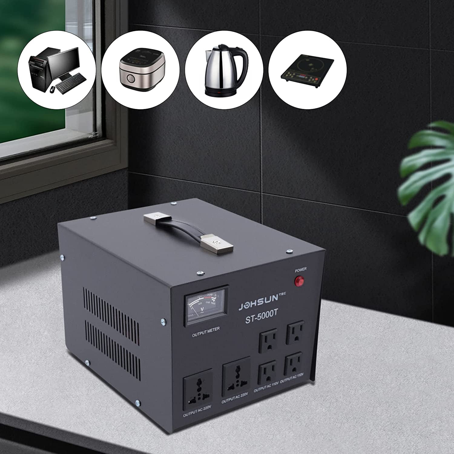 CNCEST 5000W Voltage Converter, Transformer Regulator/Stabilizer, 110V ...