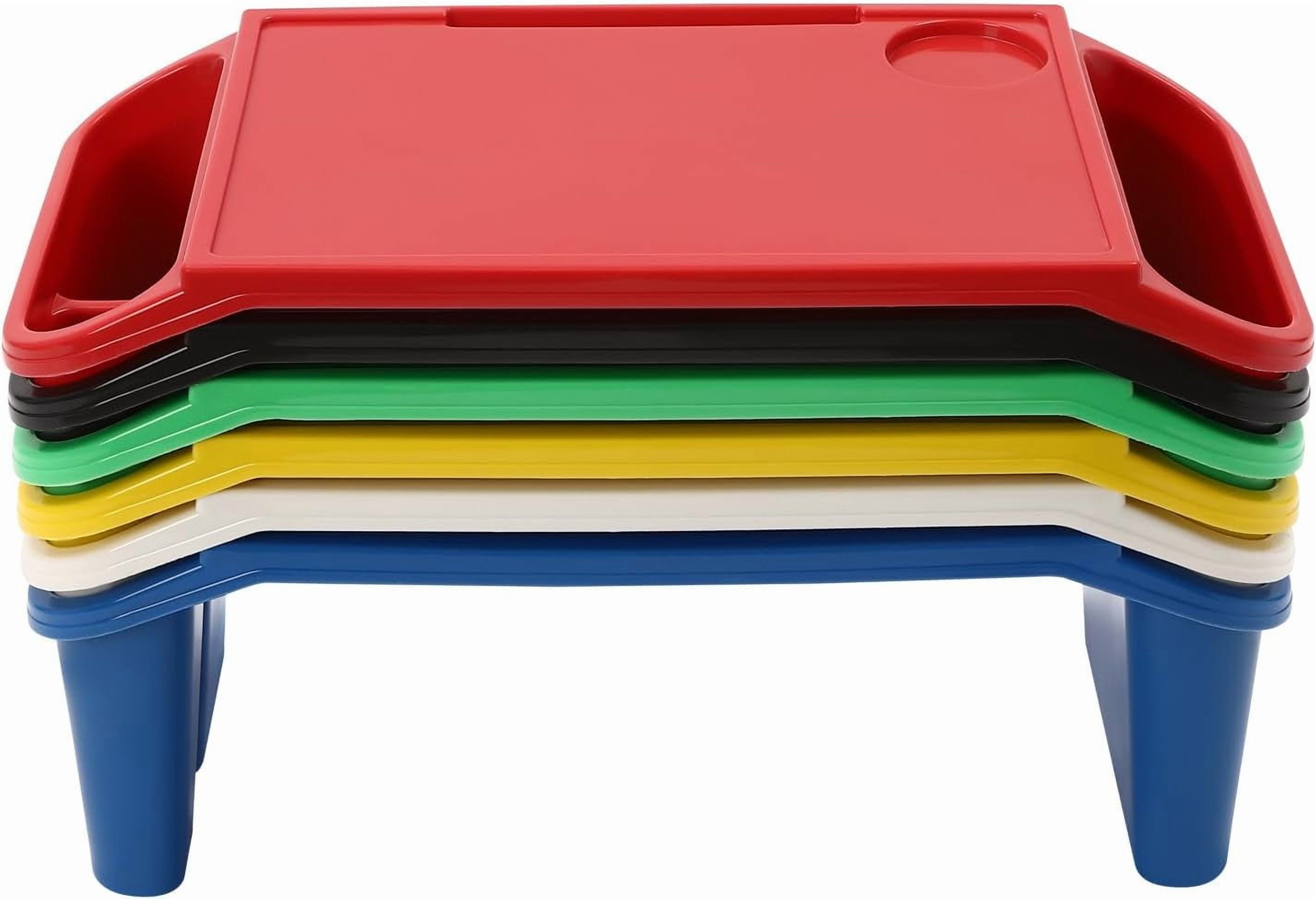 CNCEST 6Pcs Kids Lap Desk Tray, Plastic Breakfast Laptop Trays with ...