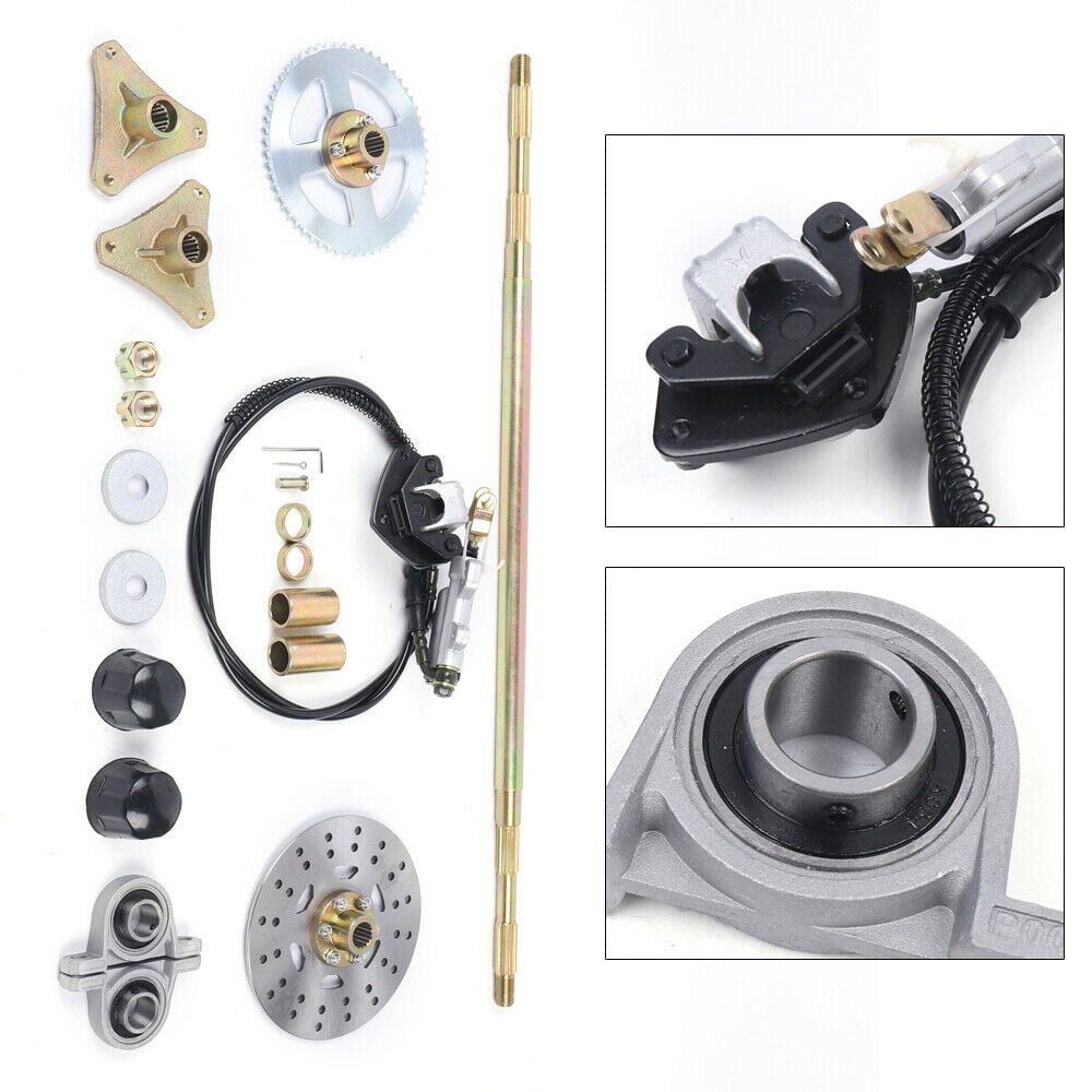 740mm Rear Axle Shaft Assembly Kit w/Sprocket For Go Kart Quad Trike ...