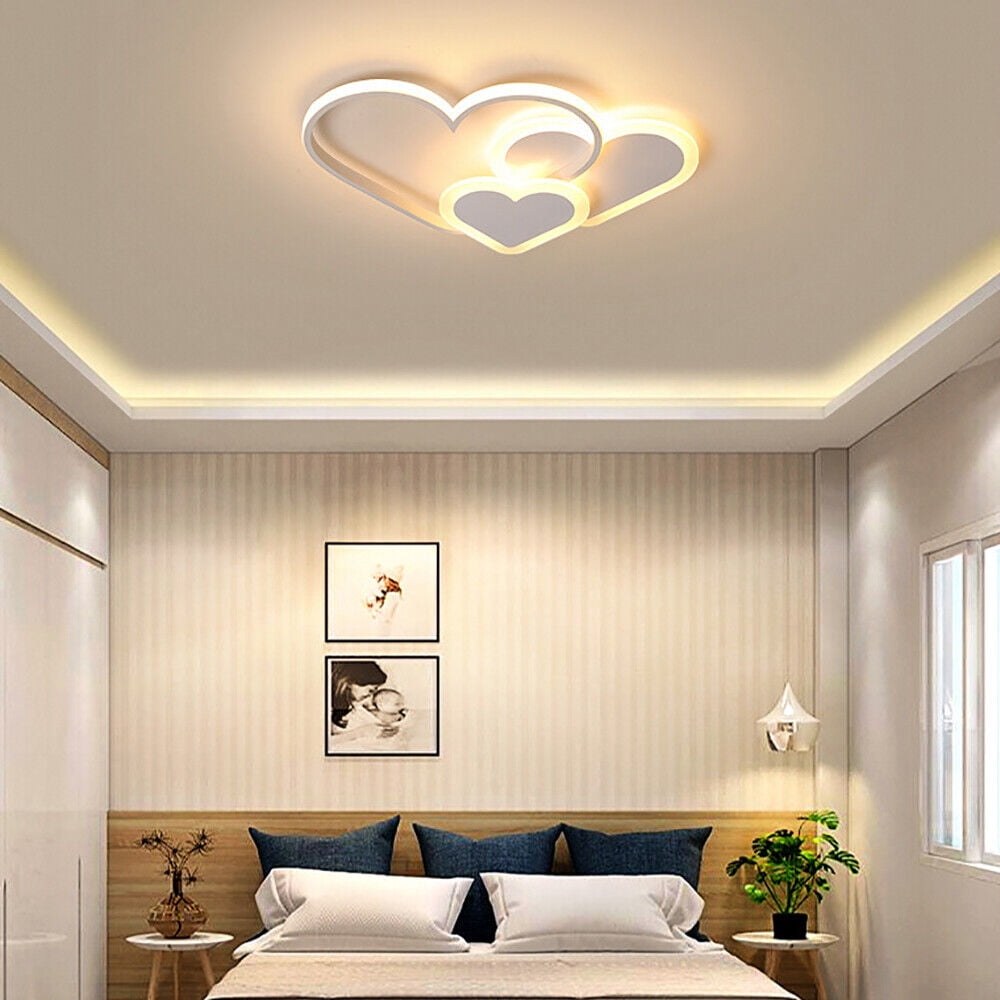 CNCEST Acrylic Heart Shape Ceiling Light Kids Room Dimmable Lamp LED ...