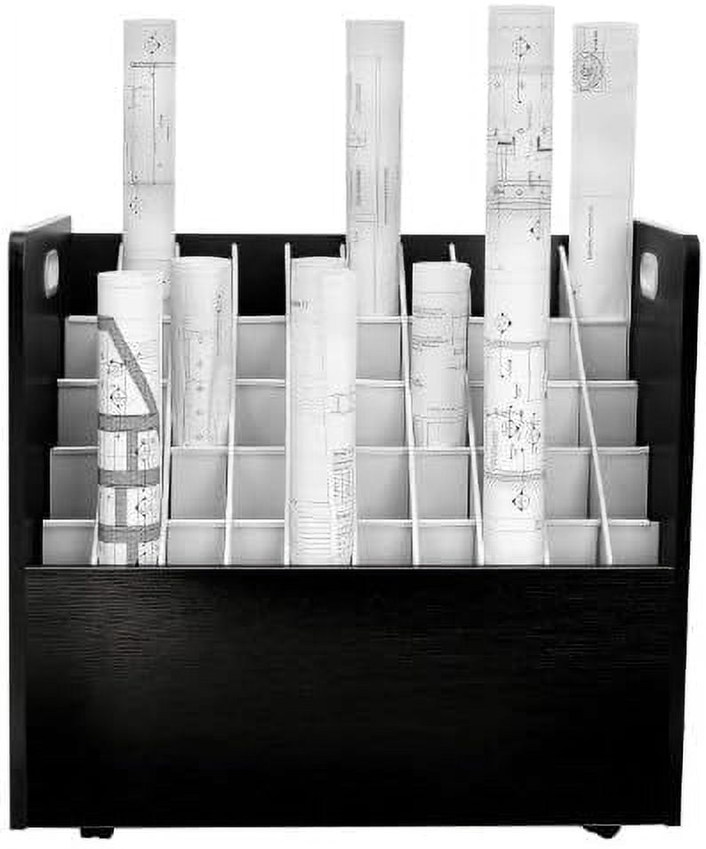 CNCEST Blueprint Storage Rack,50 Slots Mobile Blueprint Storage Cabinet ...