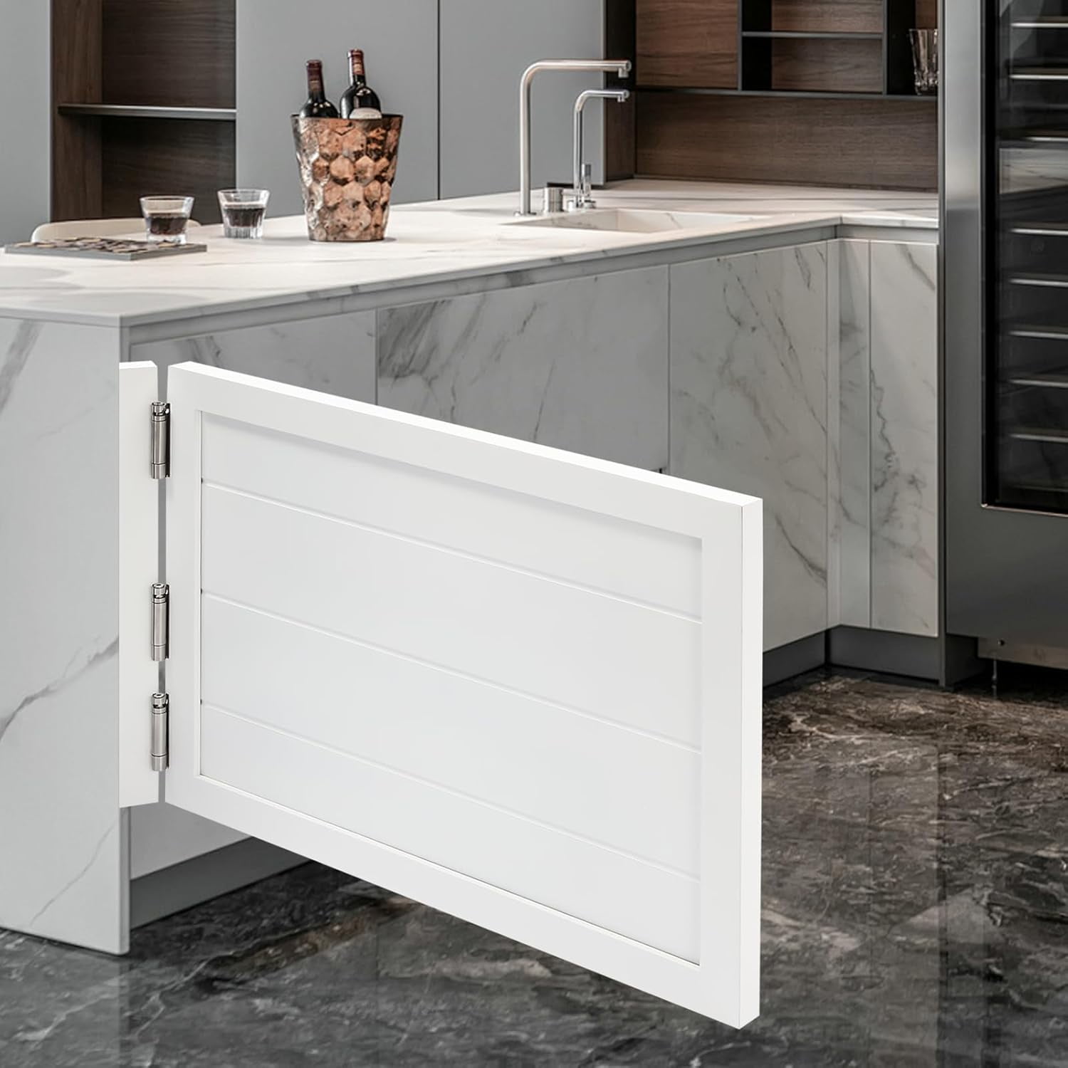 CNCEST Cafe Door Swinging Door Solid Wood Saloon Door Includes Hinges ...