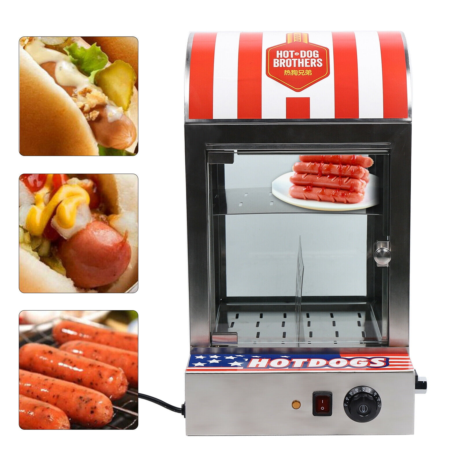 CNCEST Commercial Electric Hot Dog Steamer Cooker Bun Sausage Heater ...